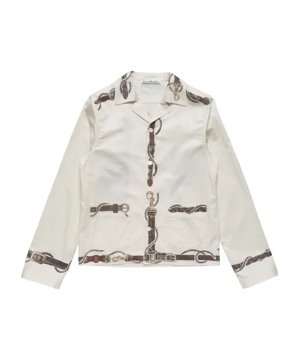 Acne Studios Horse Print Overshirt - White/brown