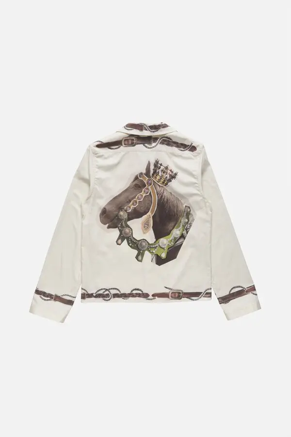 Acne Studios Horse Print Overshirt - White/brown