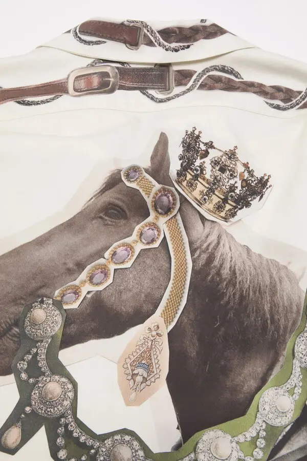 Acne Studios Horse Print Overshirt - White/brown