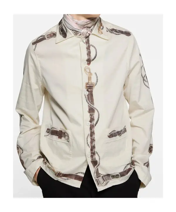 Acne Studios Horse Print Overshirt - White/brown