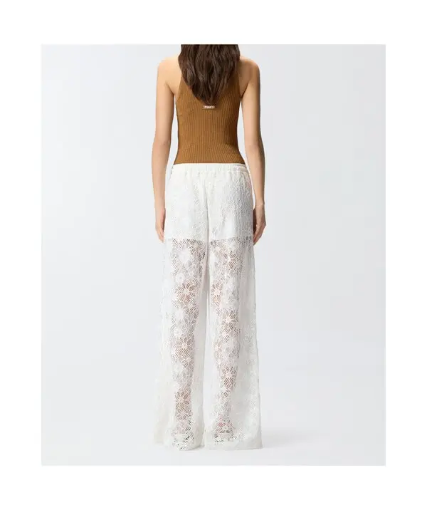 Pinko Lace Bell-bottom Pants - White