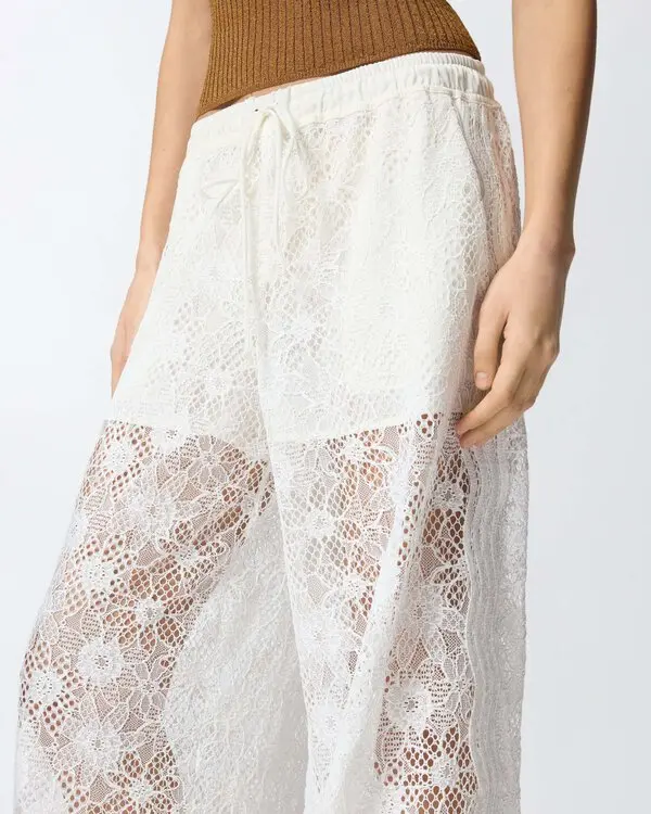 Pinko Lace Bell-bottom Pants - White