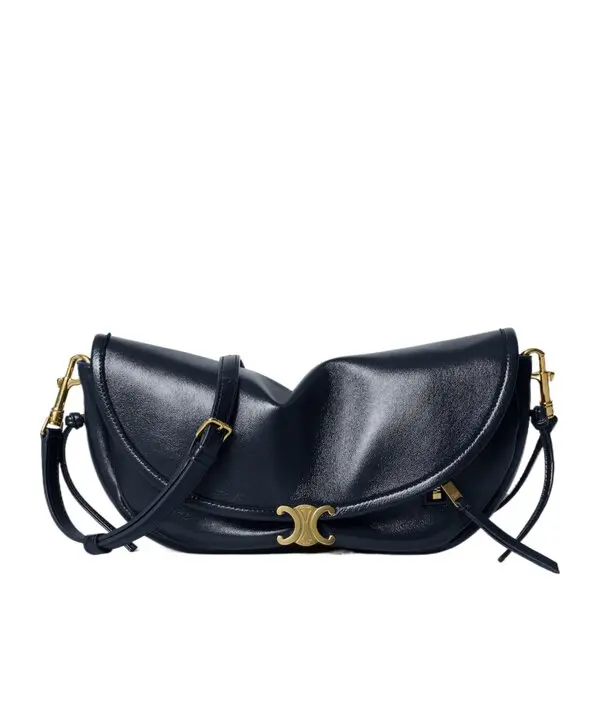 Celine Soft Triomphe Shoulder Bag - Dark Blue