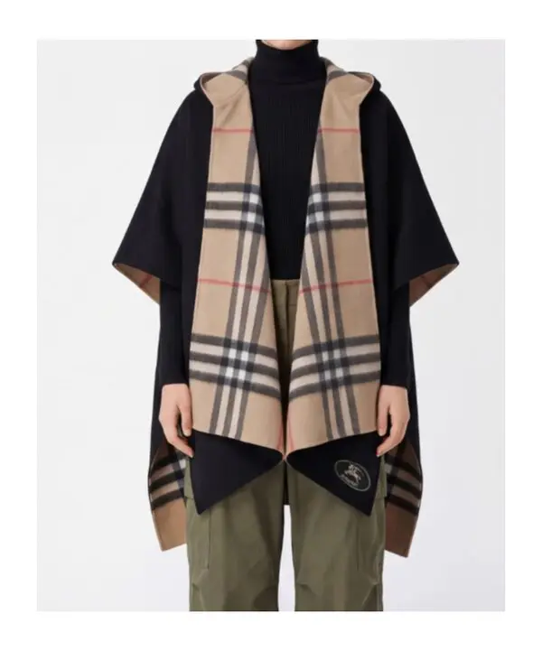 Burberry Check-pattern Hooded Reversible Cape