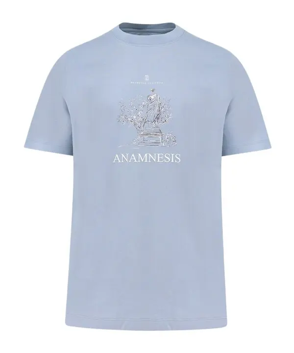 Brunello Cucinelli Graphic Printed Crewneck T-shirt - Blue