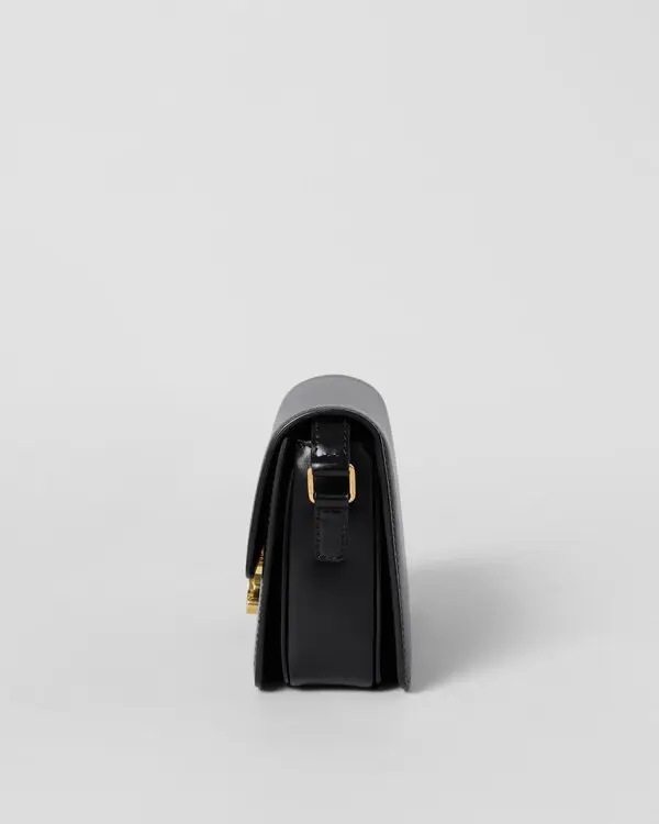 Celine Teen Triomphe Shoulder Bag With Flap - Black