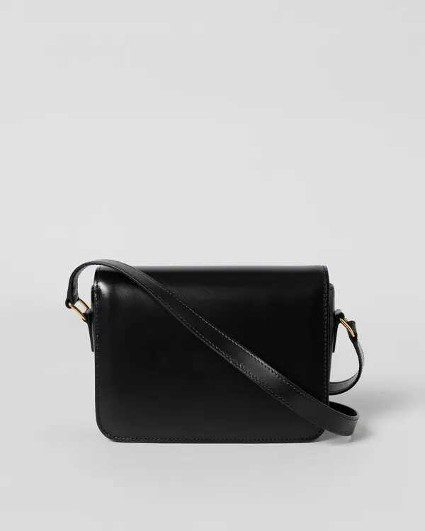 Celine Teen Triomphe Shoulder Bag With Flap - Black
