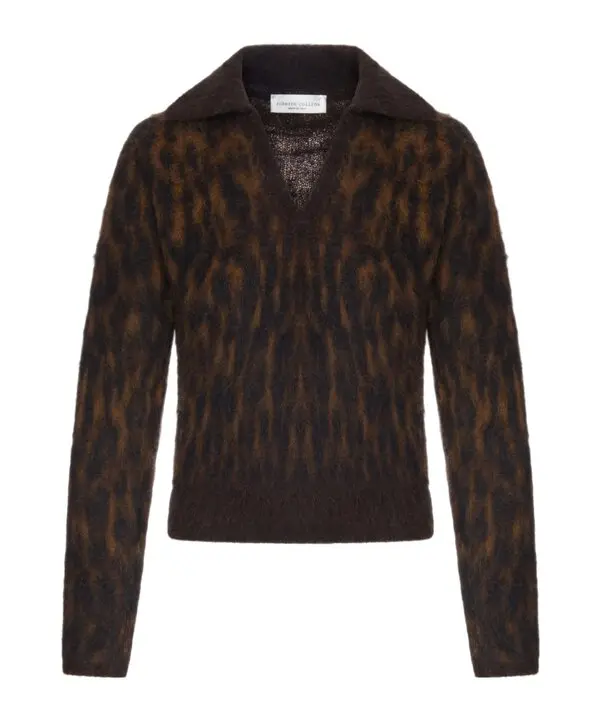 ROBERTO COLLINA Animal-print Alpaca Sweater - No