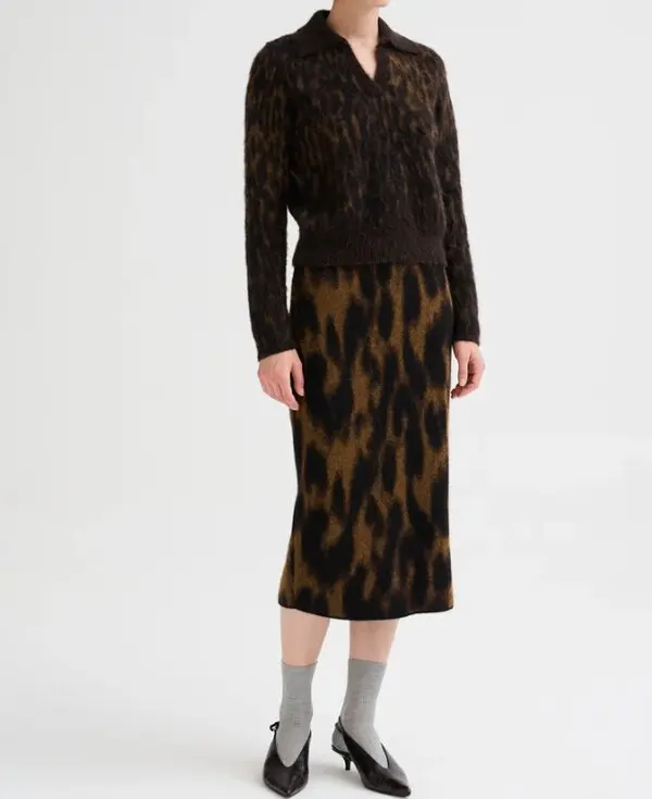 ROBERTO COLLINA Animal-print Alpaca Sweater - No