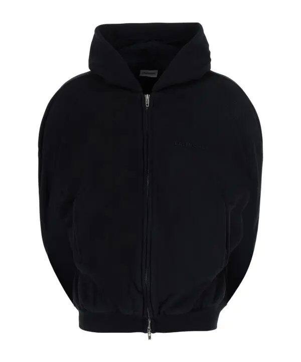 Balenciaga Balloon Logo Zip Hoodie - Black