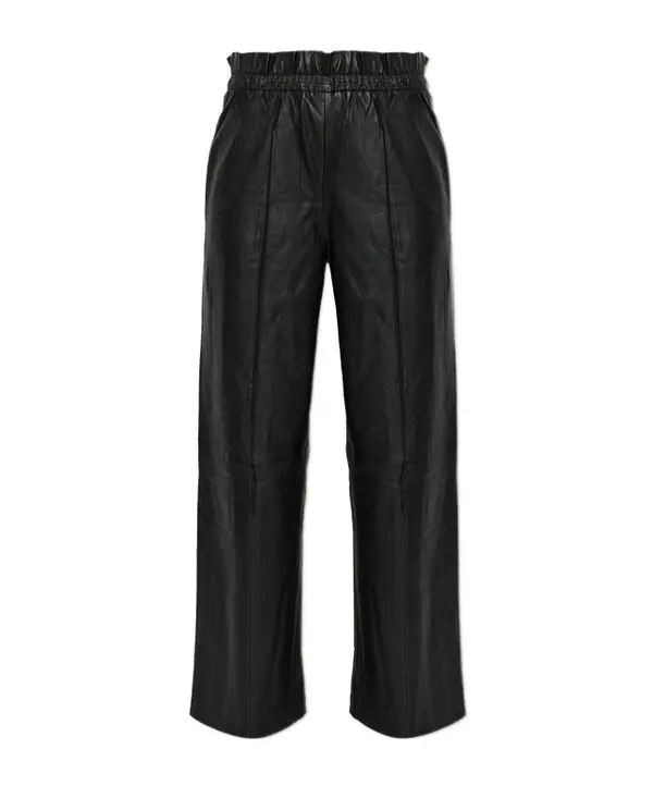 ALLSAINTS Ruffled Waist Leather Trousers