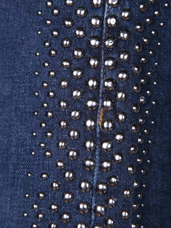 7 For All Mankind Stud-embellished Stovepipe Jeans - Blue