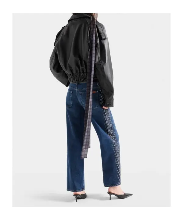 7 For All Mankind Stud-embellished Stovepipe Jeans - Blue