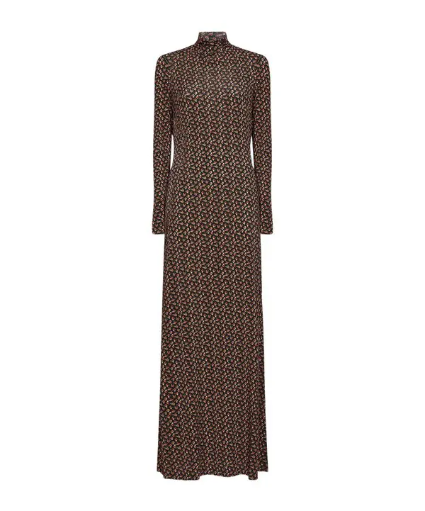 Rabanne High Neck Floral Maxi Dress