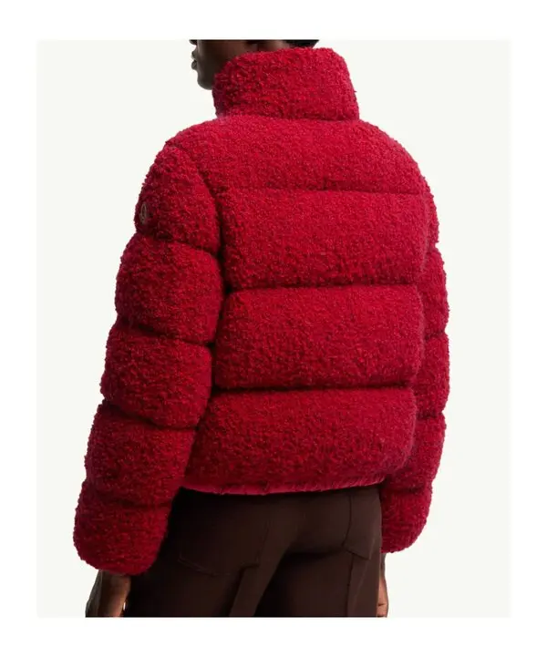Moncler Trascendance Tweed Short Down Jacket - Red