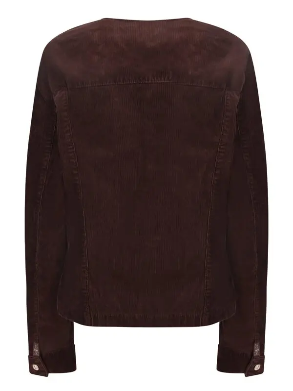 7 For All Mankind Corduroy Round Neck Jacket - Black