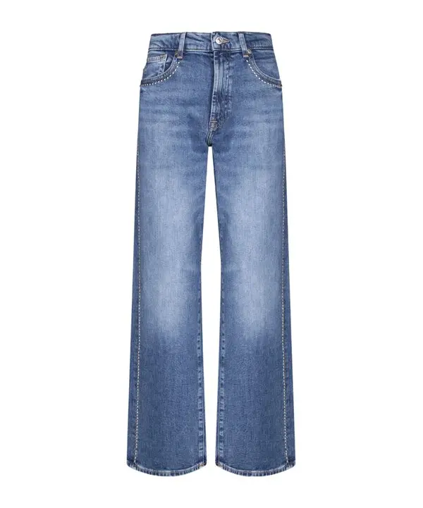 7 For All Mankind Studded Wide Leg Jeans