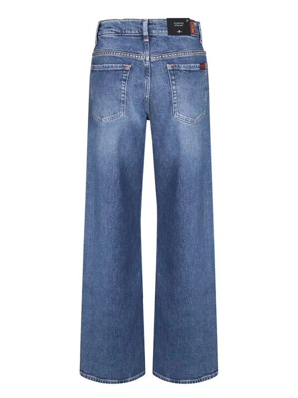 7 For All Mankind Studded Wide Leg Jeans