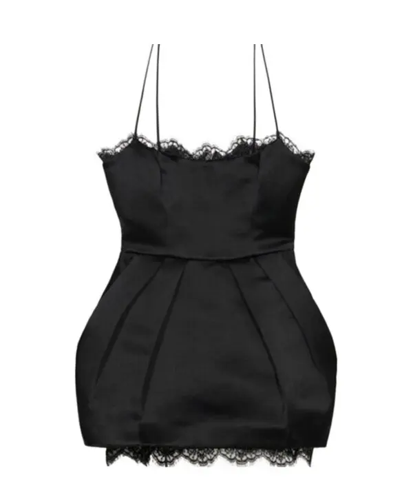 Blumarine Lace-trim Balloon Mini Dress
