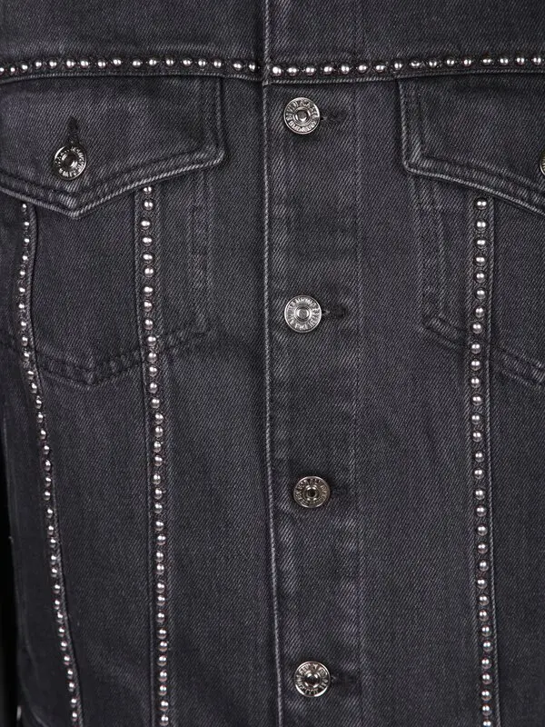 7 For All Mankind Studded Denim Jacket - Black