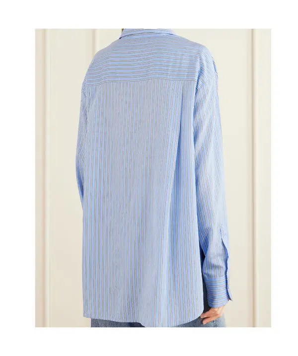 THE FRANKIE SHOP Peri Oversized Striped Georgette Shirt