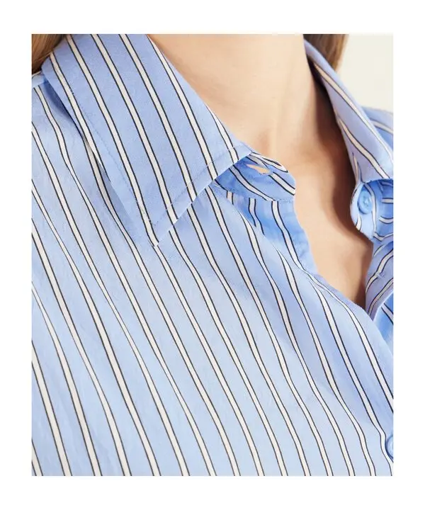 THE FRANKIE SHOP Peri Oversized Striped Georgette Shirt