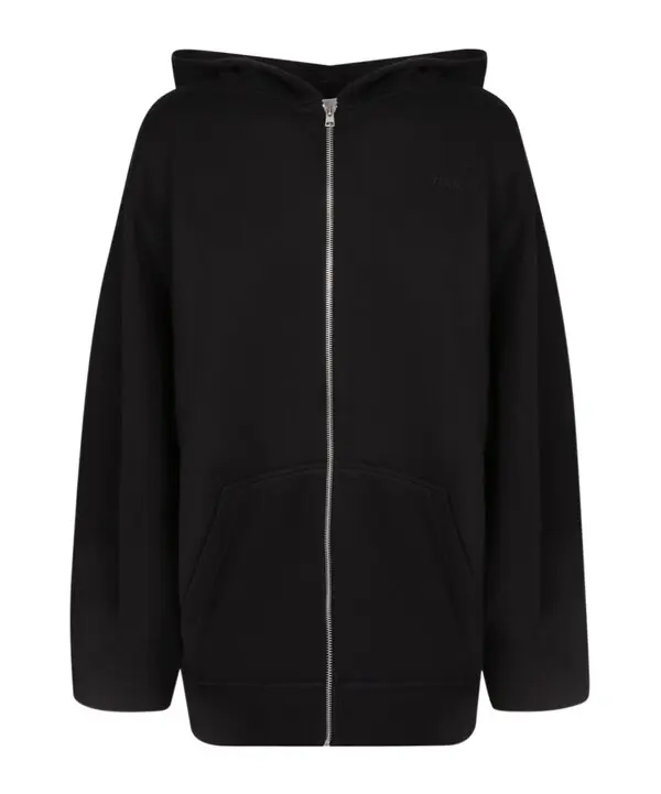 7 For All Mankind Oversized Zip-up Hoodie - Black