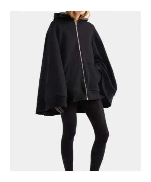 7 For All Mankind Oversized Zip-up Hoodie - Black