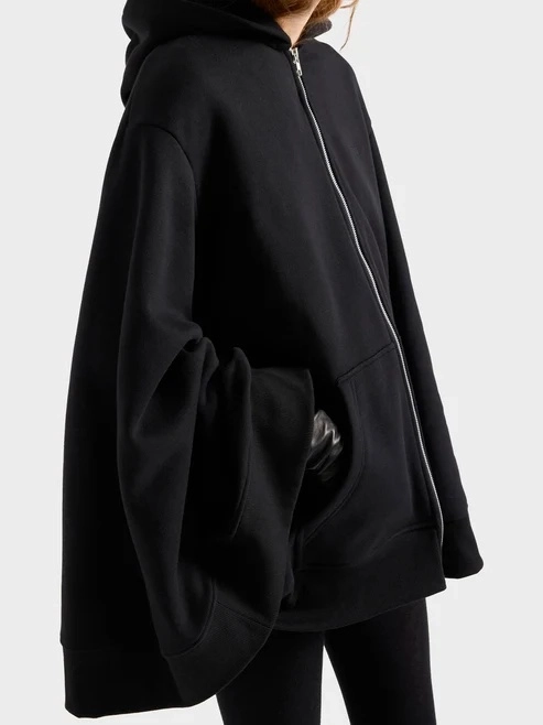 7 For All Mankind Oversized Zip-up Hoodie - Black