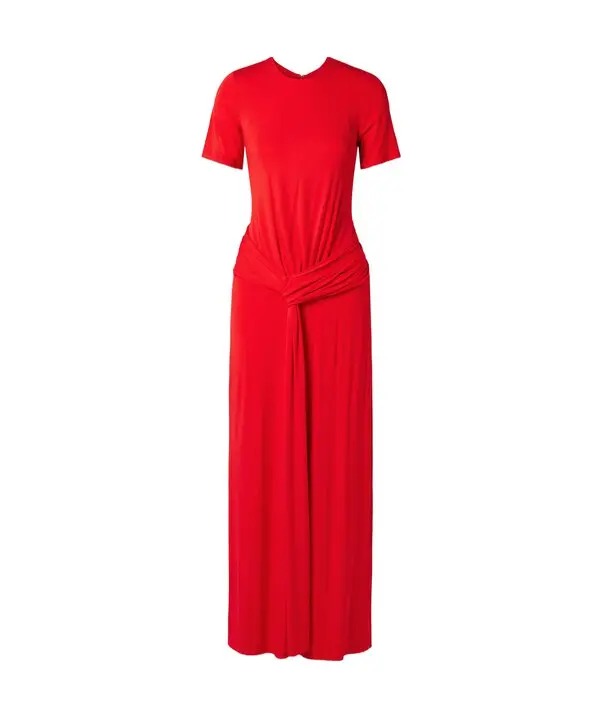 Simkhai Nalani Tie-front Draped Stretch-jersey Gown