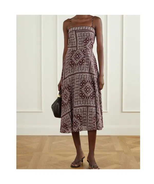 Veronica Beard Kitt Printed Cotton-blend Voile Midi Dress - Multi-color