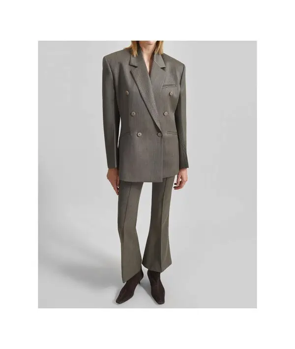 THE FRANKIE SHOP Jade Wool Double-breasted Blazer - Beige