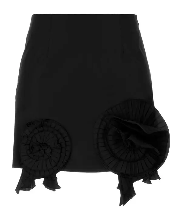 Blumarine Pleated Rosette Mini Skirt