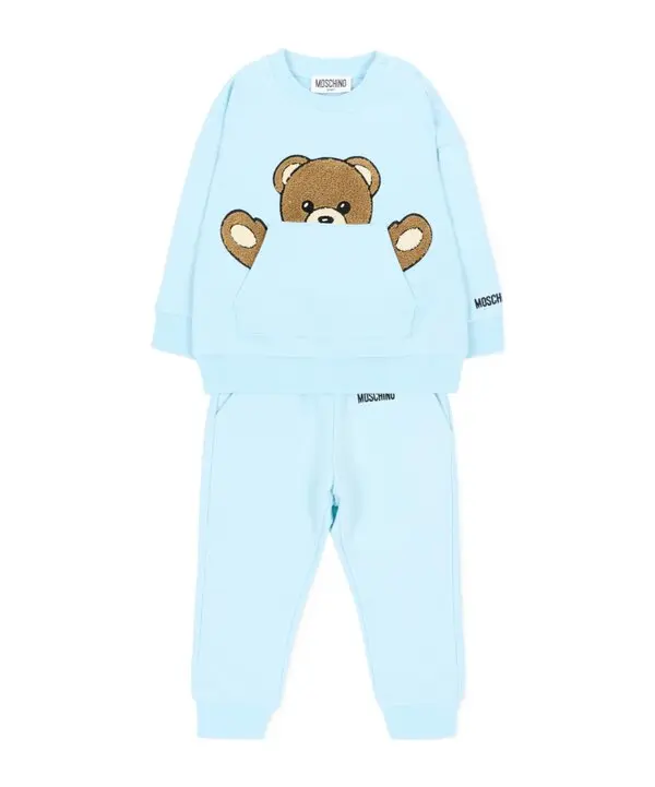 Moschino Long-sleeve Sweatshirt And Sweatpants 2-piece Set - Light Blue