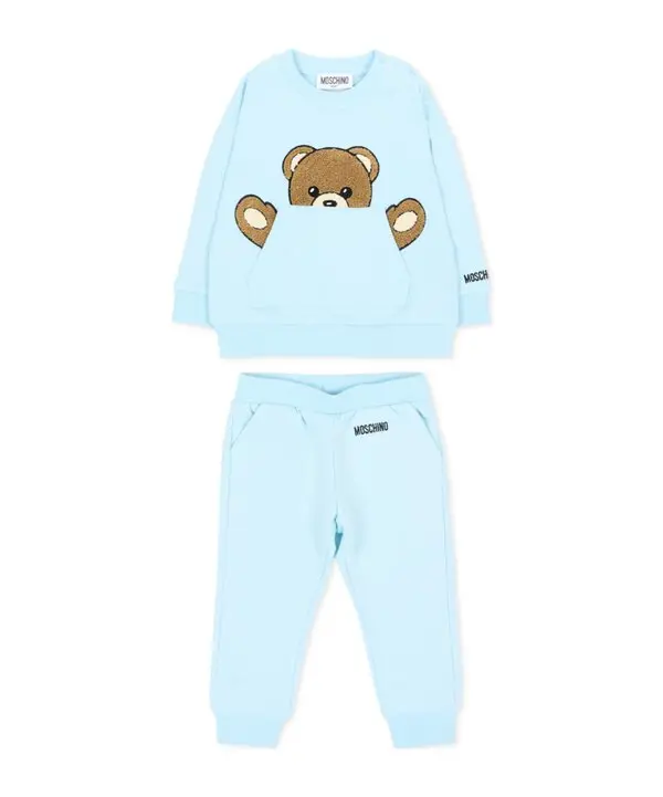 Moschino Long-sleeve Sweatshirt And Sweatpants 2-piece Set - Light Blue