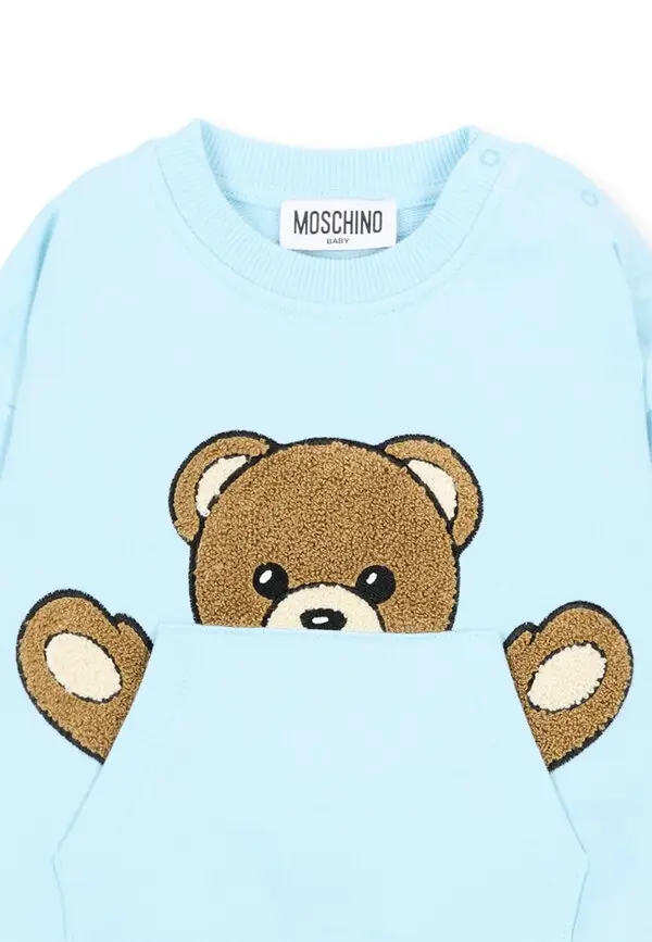Moschino Long-sleeve Sweatshirt And Sweatpants 2-piece Set - Light Blue