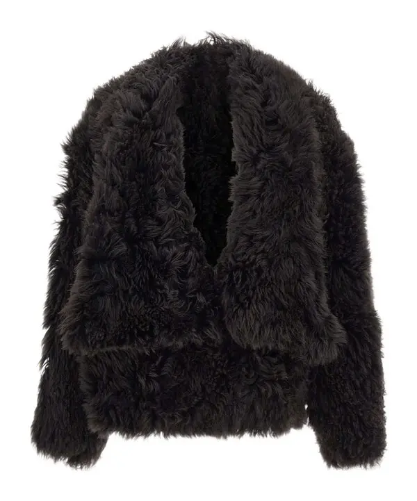 7 For All Mankind Faux Shearling Short Jacket - Black