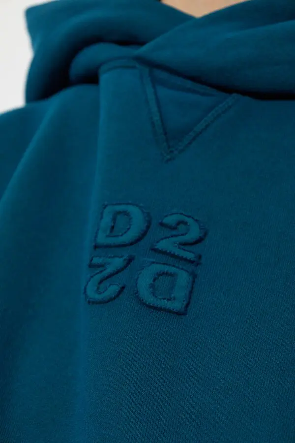 Dsquared2 Appliquéd-logo Hoodie - Navy Blue