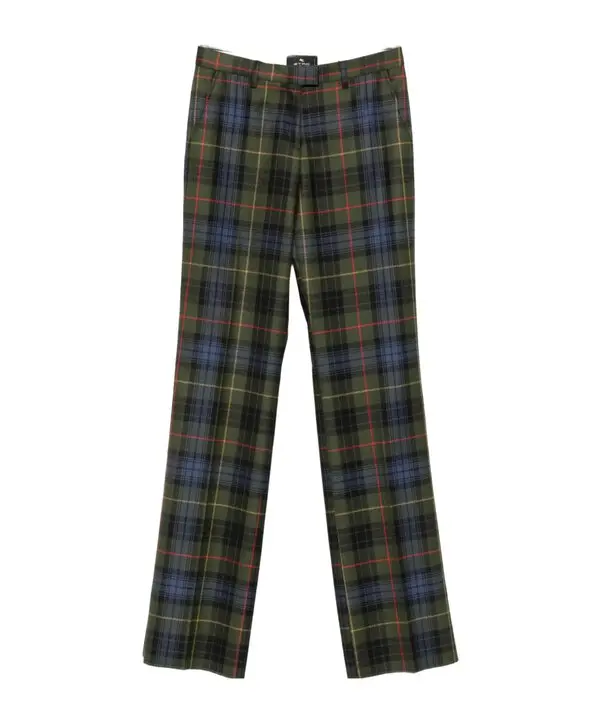 Etro Tartan-check Straight-leg Trousers