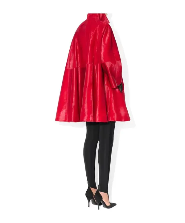 Alaïa Pony Calfskin A-line Coat - Red