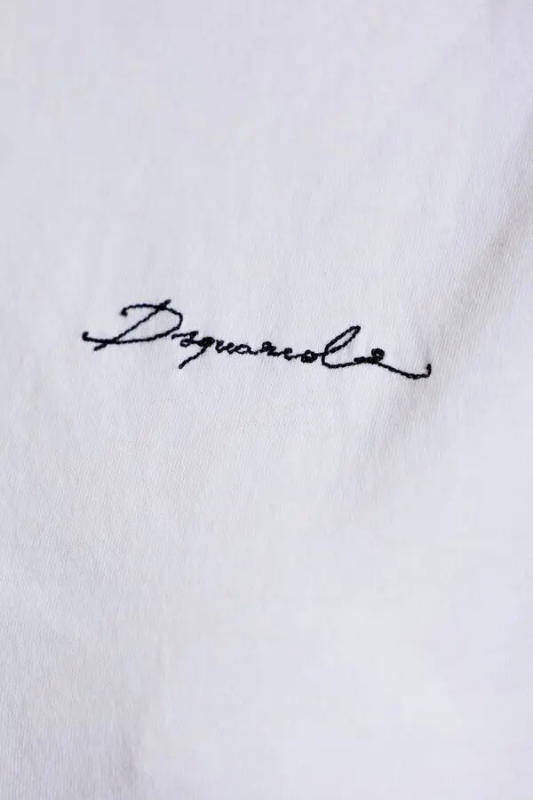 Dsquared2 Logo-embroidered Puff-sleeve T-shirt - White
