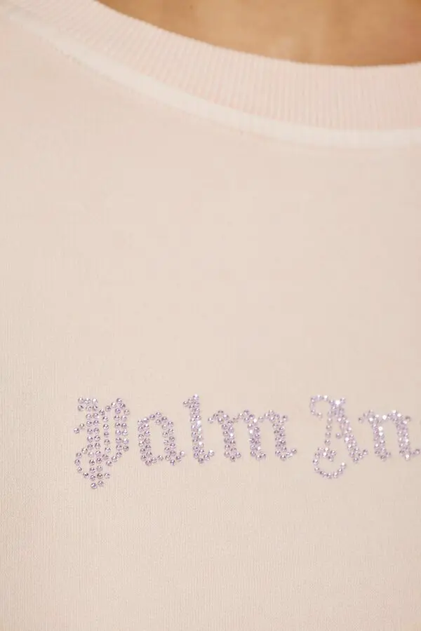 Palm Angels Rhinestone Logo Sweatshirt