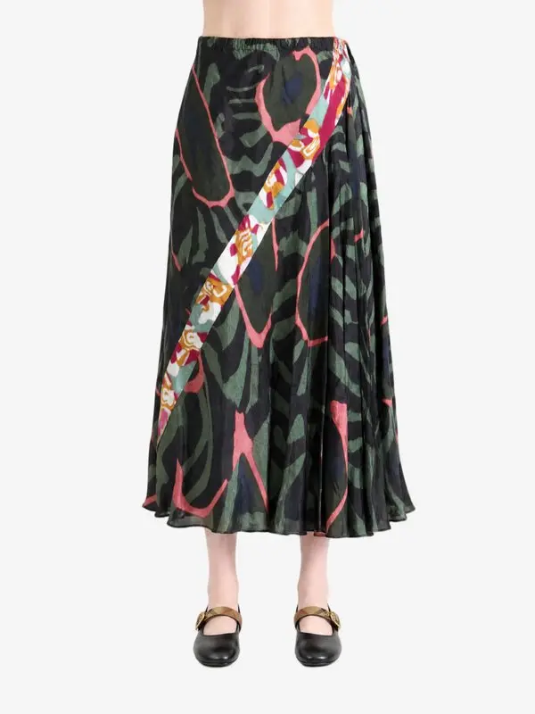 Dries Van Noten Print Fluid Skirt