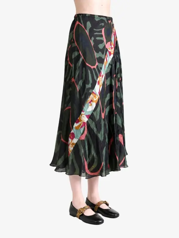 Dries Van Noten Print Fluid Skirt