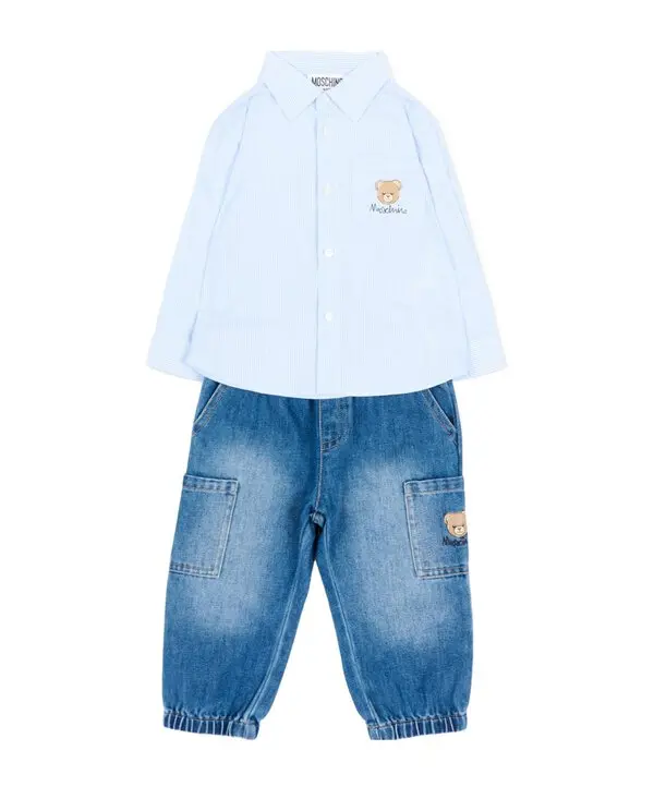 Moschino Long-sleeve Shirt And Jeans 2-piece Set - Blue