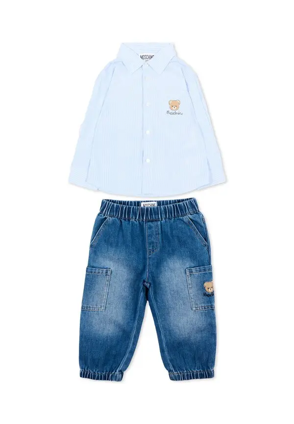 Moschino Long-sleeve Shirt And Jeans 2-piece Set