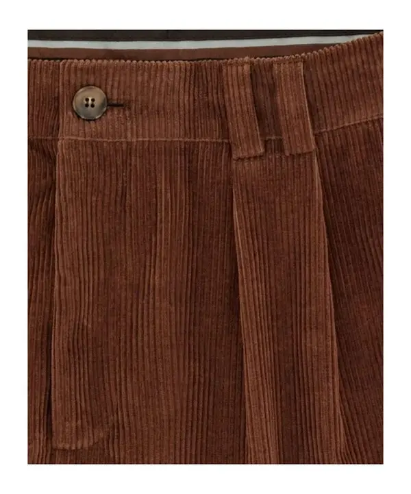 Canali Cotton Corduroy Pants With Two Pleats