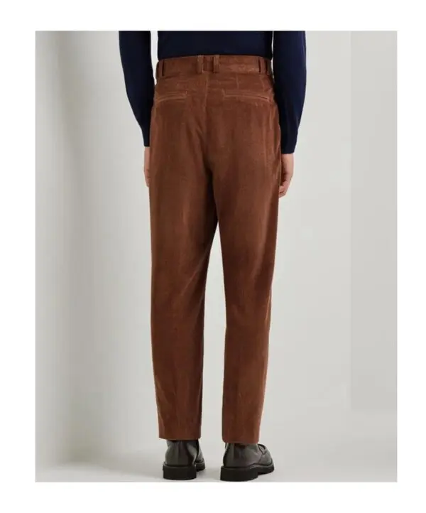 Canali Cotton Corduroy Pants With Two Pleats