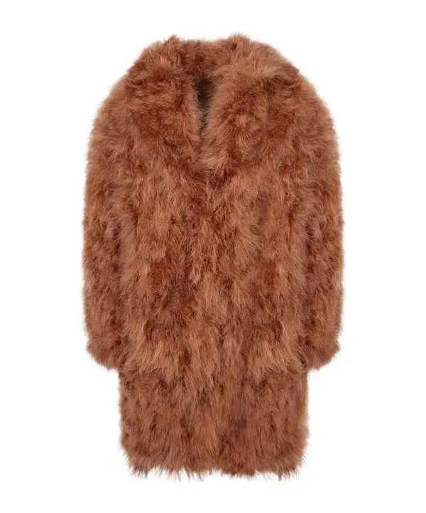 YVES SALOMON Shawl-collar Feather Coat