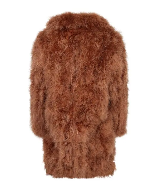 YVES SALOMON Shawl-collar Feather Coat